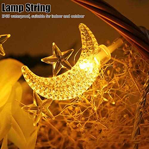 BHDD Light String, Simple and Convenient Lamp String, Waterproof Romantic and Relaxing Moon Star Pendant for Home Decoration, Garden Lighting Indoor and Outdoor