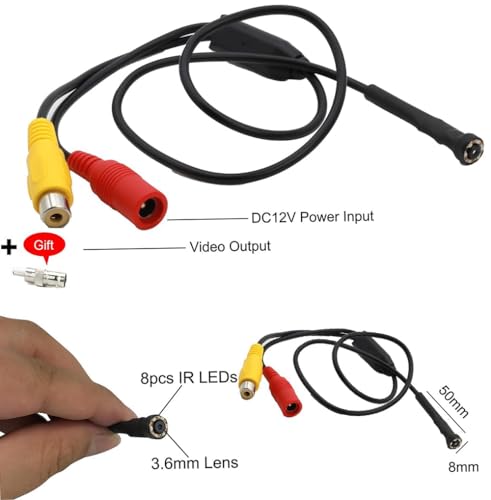 CCTV Hd Mini Pinhole Security Camera 90degree 1000tvl 6PCS Infrared IR LEDs Night Vision Pipe Snake Hidden Mini CCTV Surveillance Camera for Indoor use