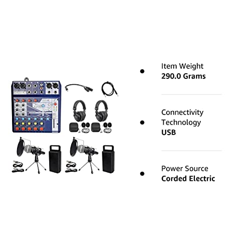 2 Person Podcasting Podcast Kit Soundcraft Mixer+Headphones+Mic+Stand