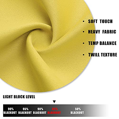 SeeGlee Mustard Yellow Grommet Valance for Nursery,Thermal Insulated Light Reducing Drapes for Kids Room(1 Panel,54 W by 18 L)
