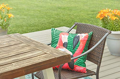 Home & Garden Pink Flamingo Indoor Outdoor Pillow Tropical Beach Premium Decor Decoration Accent Throw Pillow 18" x 18" Multi