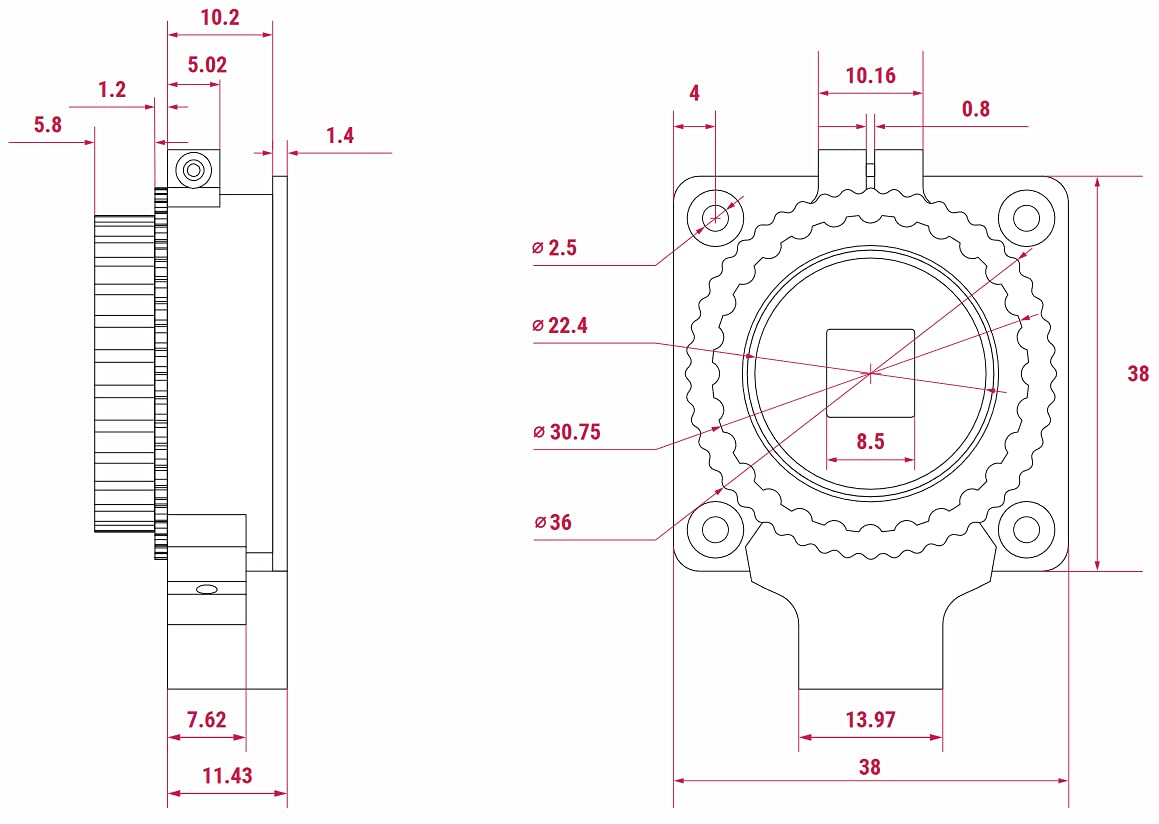 Raspberry Pi HQ Camera for Raspberry Pi 4B/3B+/3B/Zero/Zero Wireless/Jatson Nano,12.3MP IMX477 Sensor,High Resolution,Supports C- and CS-Mount Lenses,Alternative for Raspberry Pi Camera Module V2