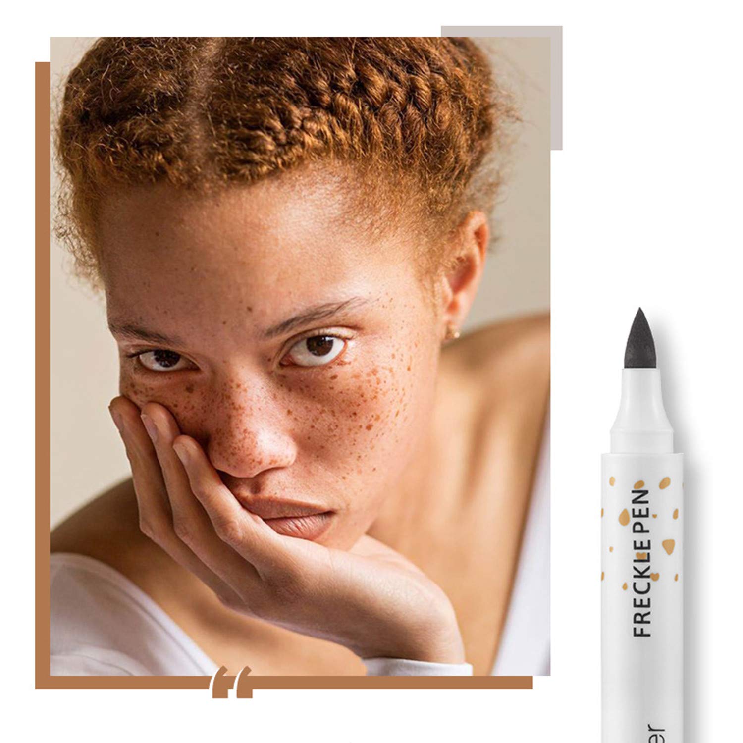 MAEPEOR Freckle Pen Light Brown Natural Freckle Pen Longlasting Waterproof Dot Spot Pen Create Natural Sunkissed Skin (Light Brown)