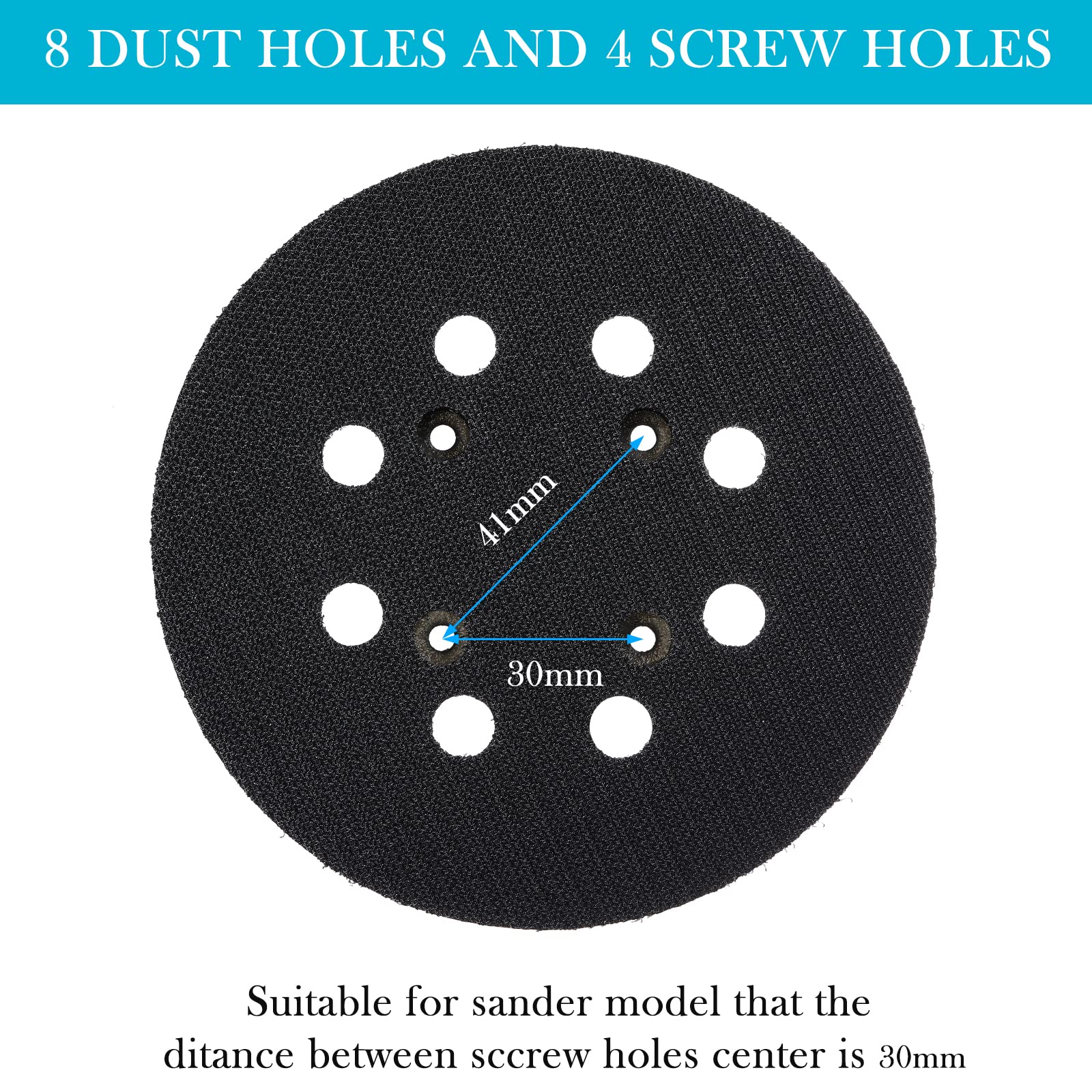 2 Pieces 4.7 Inch 8 Hole Hook and Loop Orbital Sander Replacement Pad Backing Pad