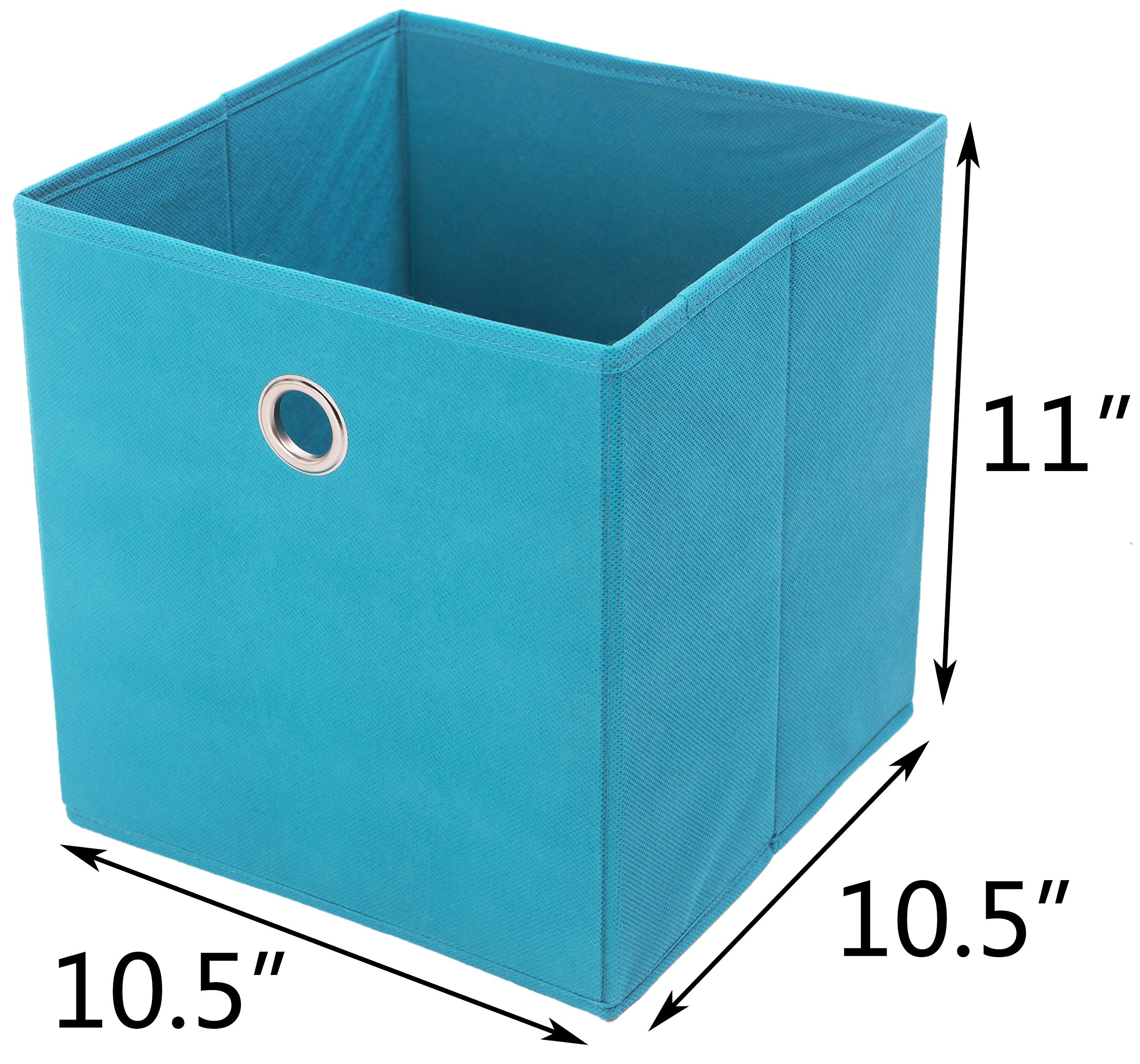 Amelitory Storage Bins Foldable Cube Organizer Fabric Drawer Set of 6 Lake Blue