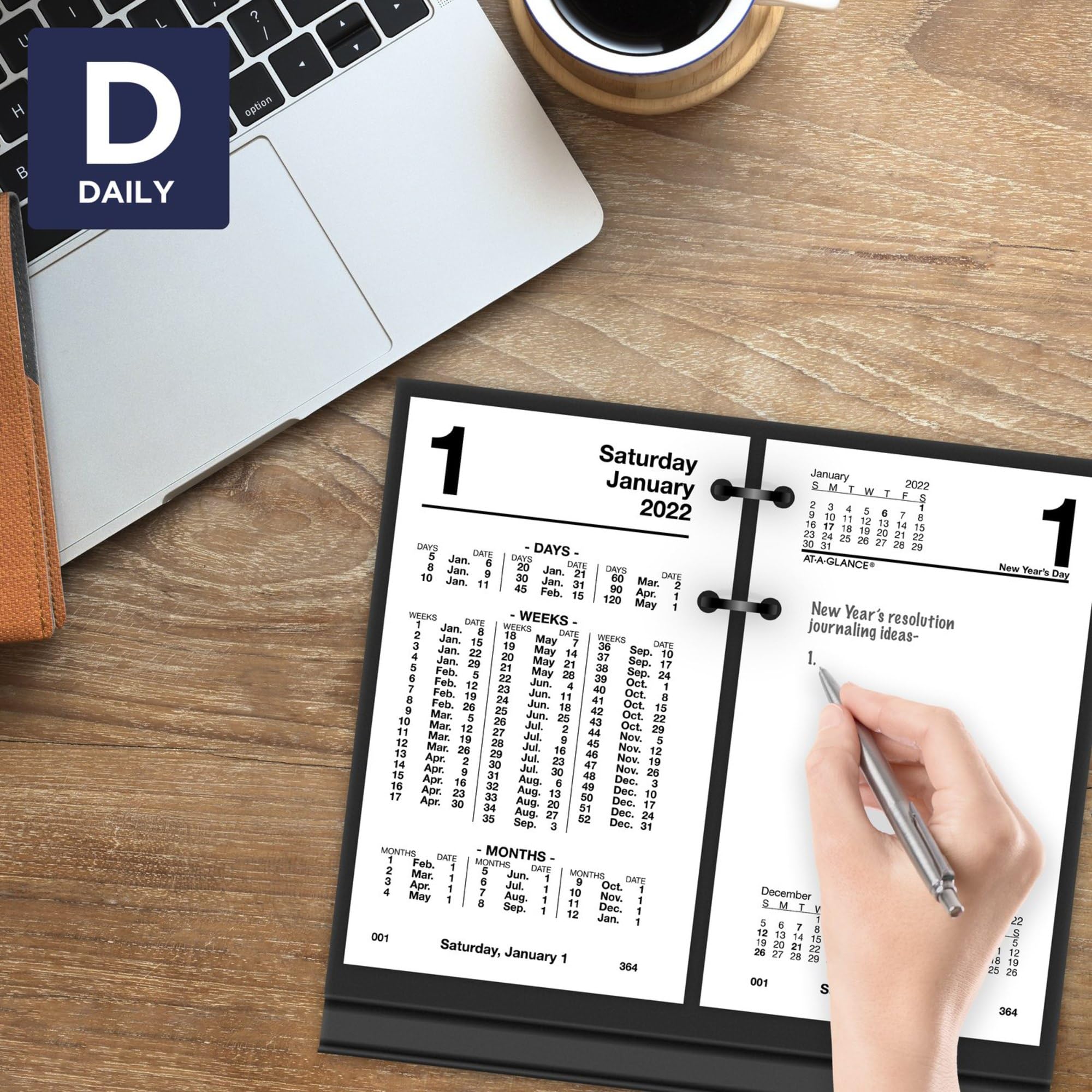 2022 Daily Desk Calendar Refill by AT-A-GLANCE, 5" x 8", Loose-Leaf, Pad Style (E45850)