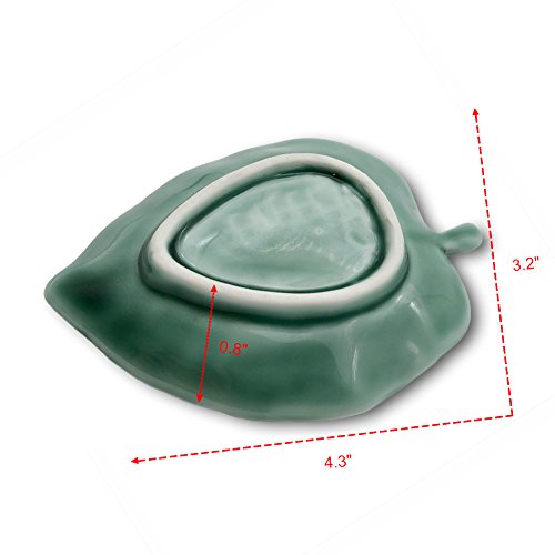 HOME SMILE Leaf Trinket Dish Decorative Ring Dish Holder for Jewelry Engagament Wedding Birthday Gifts