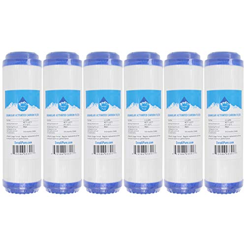 6-Pack Replacement for DuPont WFPF13003B Granular Activated Carbon Filter - Universal 10-inch Cartridge Compatible with DuPont Whole House Water Filtration System - Denali Pure Brand