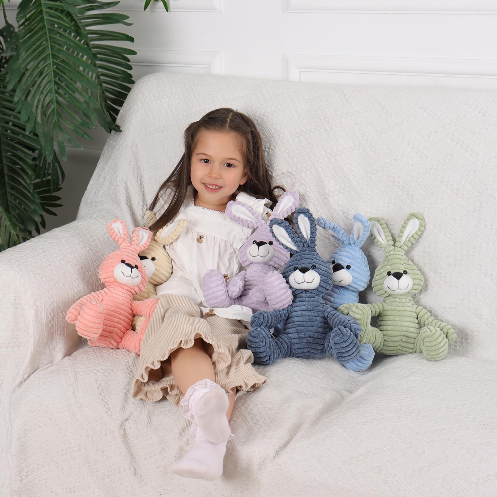 Apricot Lamb Toys Plush Corduroy Rabbit Bunny Stuffed Animal Soft Cuddly Perfect for Child ( Corduroy Bunny,8.5 Inches
