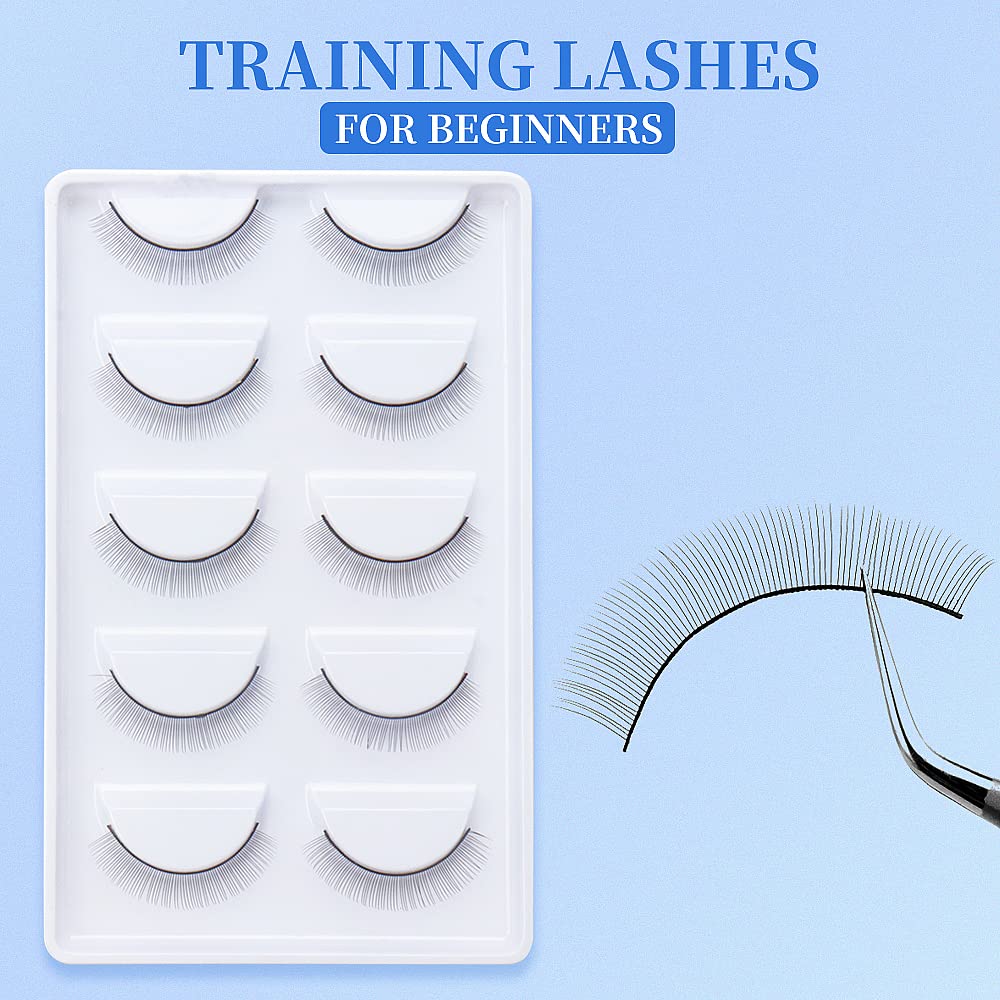 25 Pairs Practice Eyelashes Training Lashes Self-adhesive Practice Lashes With 70 pairs Under Eye Positioning Sticker Pads for Training Eyelash Extension Makeup Beginners (Practice lashes A)