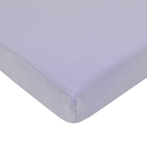 American Baby Company 100% Natural Supreme Cotton Jersey Knit Fitted Portable/Mini-Crib Sheet, Lavender, Soft Breathable, for Boys and Girls