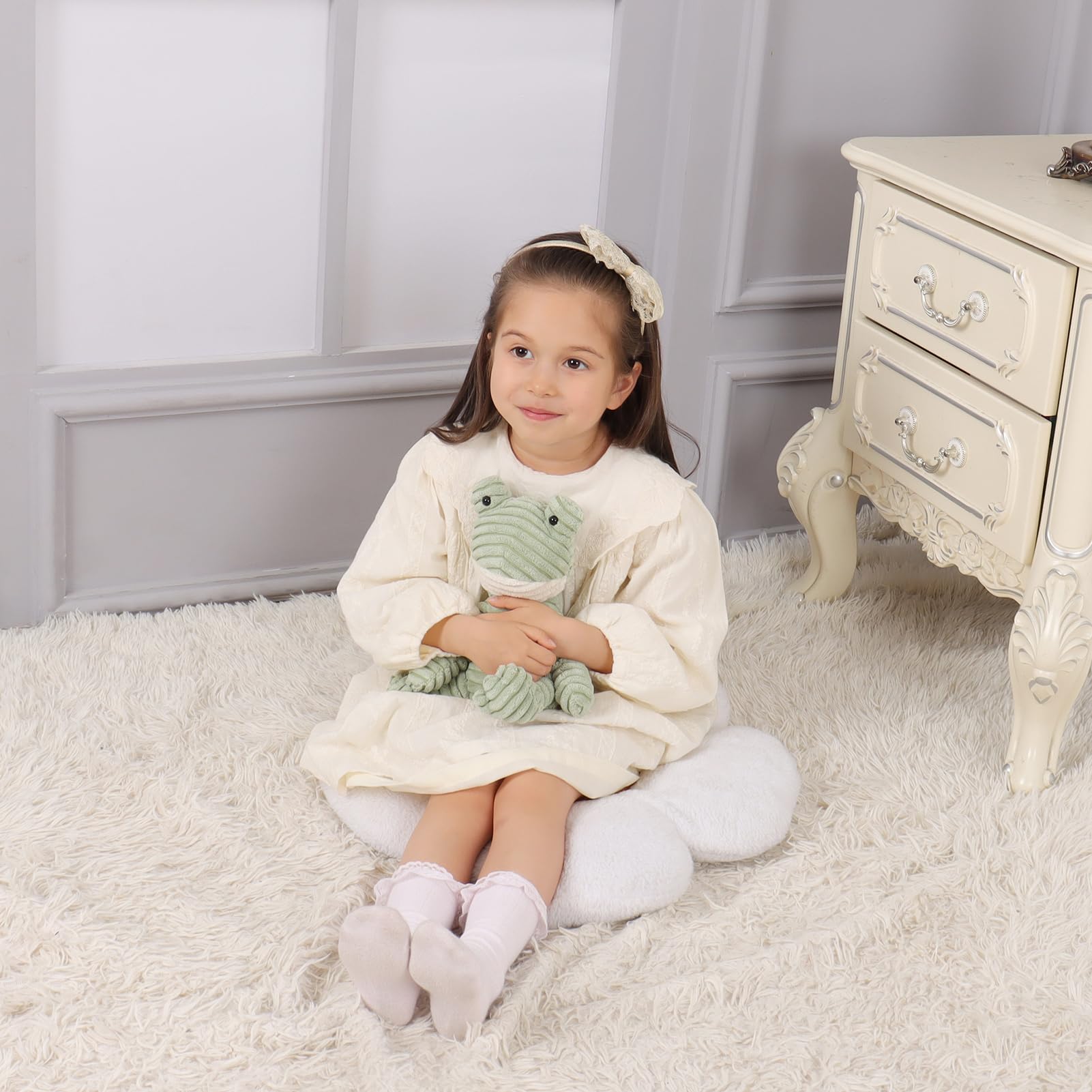 Apricot Lamb Toys Plush Corduroy Frog Stuffed Animal Soft Cuddly Perfect for Child (Corduroy Frog,8.5 Inches)