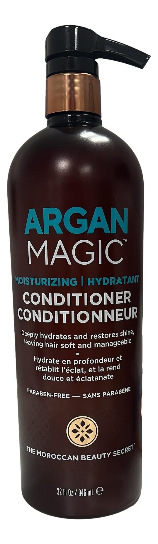 Argan Magic Moisturizing Conditioner - Detangle, Hydrate, and Repair Dry and Chemically-Damaged Hair Types | Nutrient-Rich | Made in the USA, Paraben Free, Cruelty Free (32 oz)