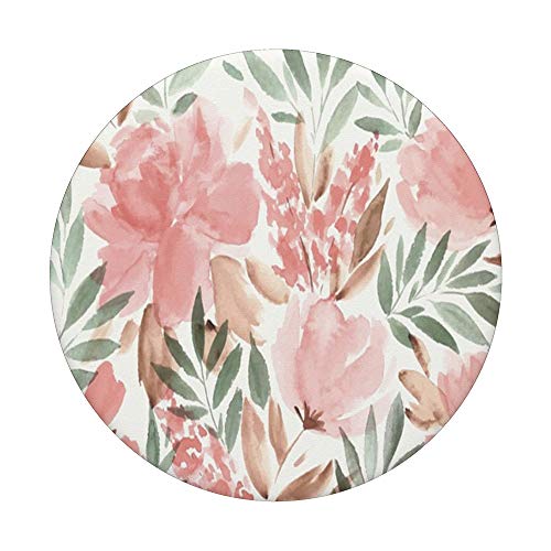 Pastel Pink Flower Pattern, Watercolor Floral Petals Blossom PopSockets PopGrip: Swappable Grip for Phones & Tablets