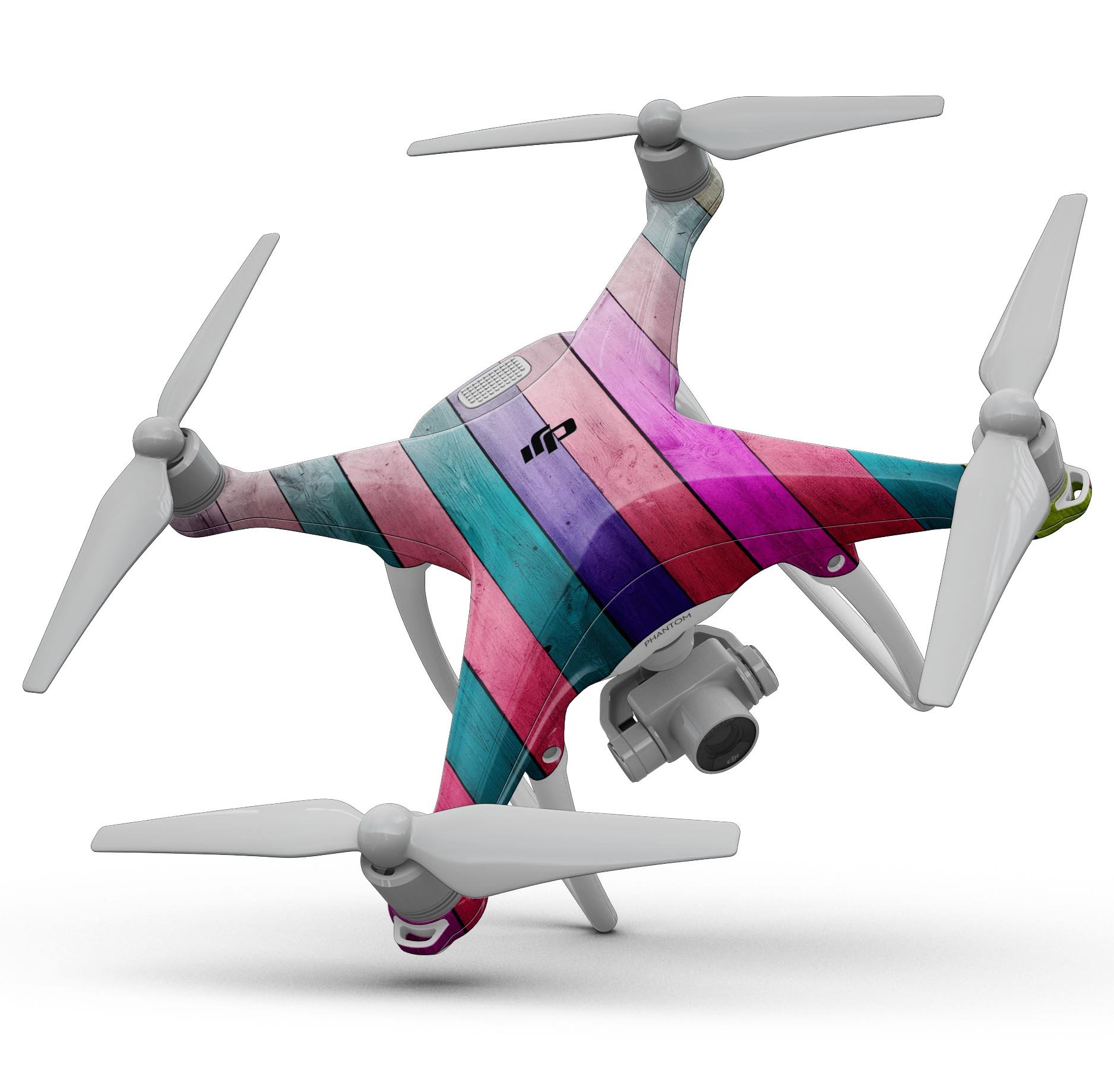 Design Skinz Design Skinz Vibrant Neon Colored Wood Strips Full-Body Wrap Decal Skin-Kit Compatible with The Drone DJI Phantom 2