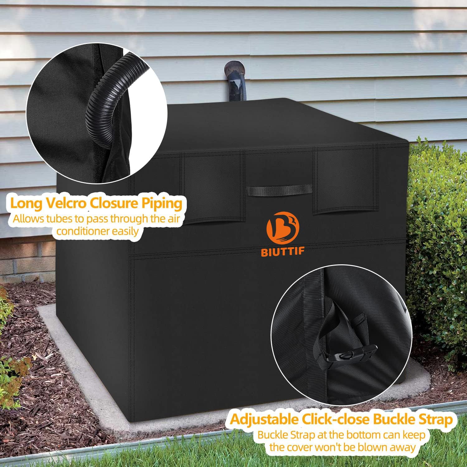 Air Conditioner Cover for Outside Units - 36x36x39 inches, Central AC Winter Covers for Outside, Waterproof Anti-Hail Windproof Design