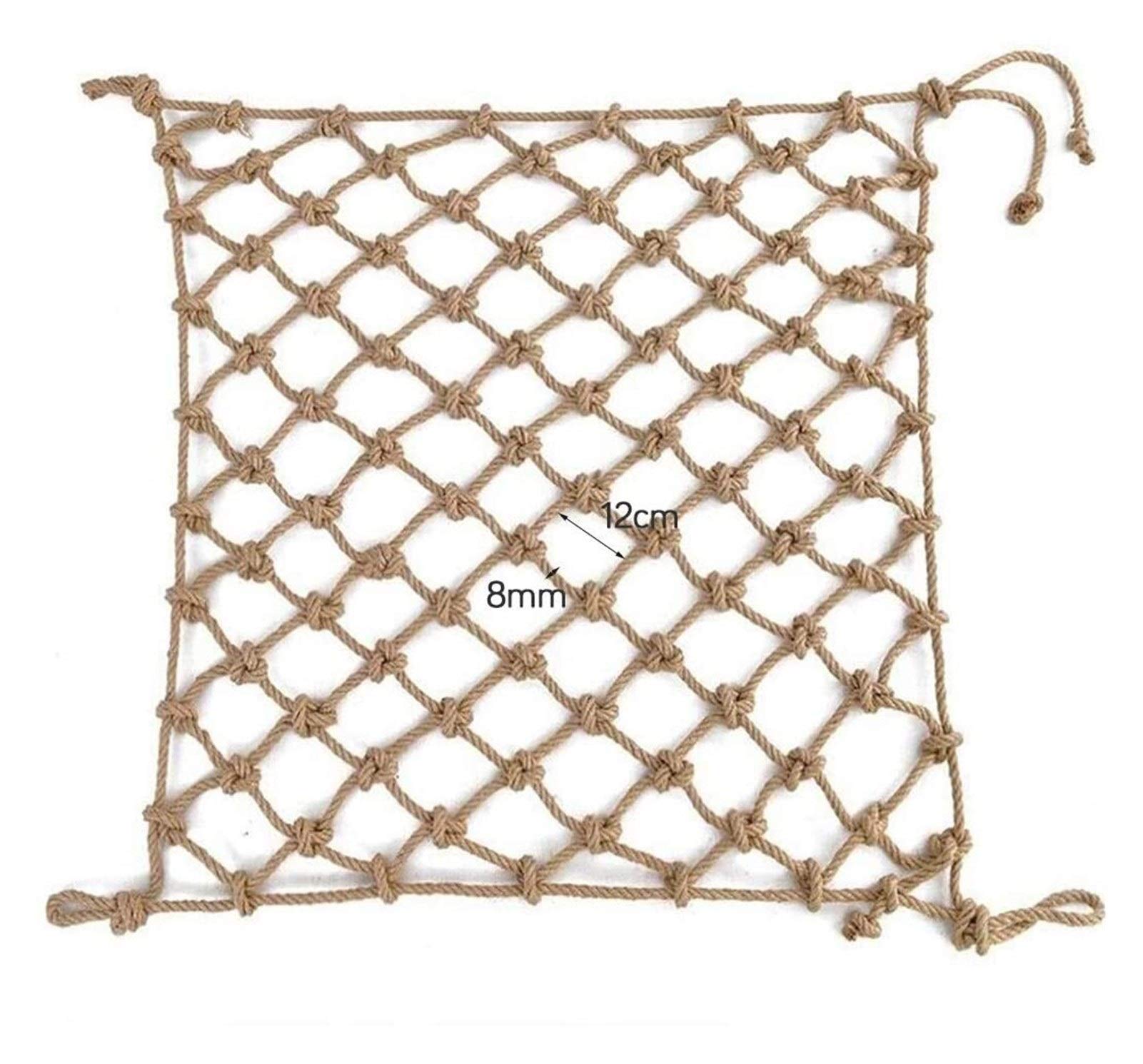 Rope Net for Kids,Treehouse Climbing Rope Netting Railing Child Safety Net Heavy Duty Cargo Net Hemp Rope Net Decorative Mesh 12cm (Size : 110m(333ft))