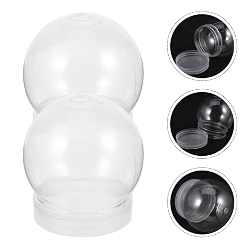 Artibetter 10pcs DIY Snow Globe Water Globe 4inch Clear Plastic Water Globes with Screw Off Cap for DIY Christmas Crafts and Customization