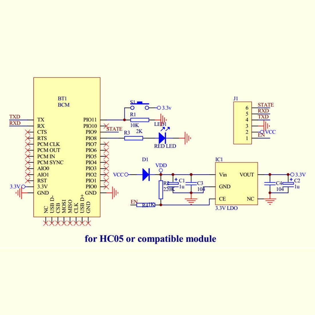 HiLetgo 2pcs HC-05 Wireless Bluetooth RF Transceiver Master Slave Integrated Bluetooth Module 6 Pin Wireless Serial Port Communication BT Module for Arduino
