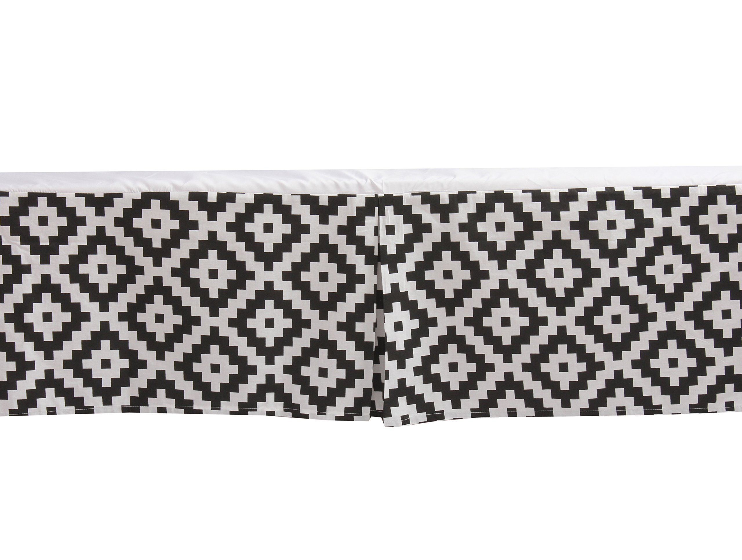 Bacati - Love 100 Percent Cotton Percale Crib/Toddler Bed Skirt (Diamonds, Black)