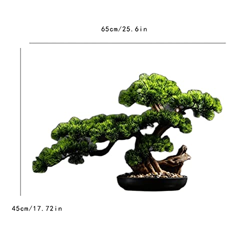 Artificial Bonsai Tree 17 Inches Artificial Bonsai Pine Tree,Realistic Fake Plant Decoration, Potted Artificial House Plants, for Desktop Display, Zen Garden Décor Desktop Display Fake Plant Greenery