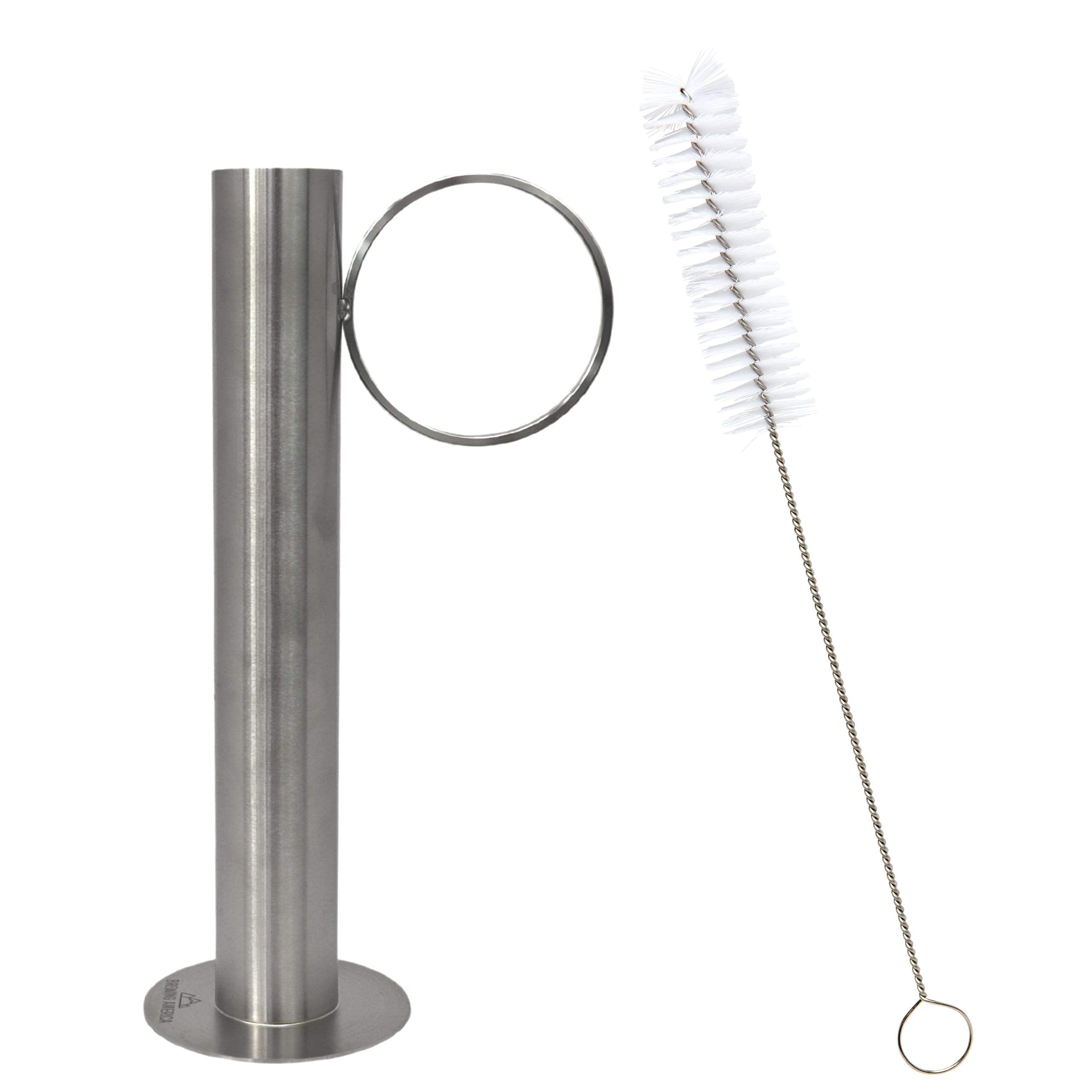 Maple Syrup Hydrometer Test Cup and Cleaning Brush for Consistently Delicious Pure Syrup and Easy Clean-up - Stainless Steel - 10 Inches Tall