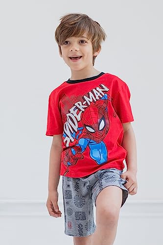 Marvel Avengers Spiderman Toddler Boys 4 Piece Mix n' Match T-Shirt & Shorts Set 5T