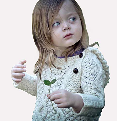 Carraig Donn 100% Merino Wool Baby Hoodie With Side Fastening Buttons Natural 12-18 months