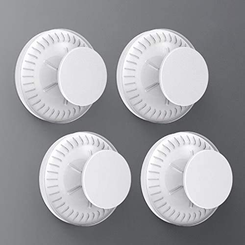 LUXEAR Suction Cup Hook, 4Pack Shower Suction Hooks, Waterproof Shower Hooks for Bathroom, Vacuum Suction Hook for Kitchen, Removable Wall Hooks for Window Glass Door, Garland Towel Loofah Bag, White