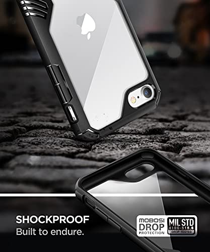 MOBOSI Compatible with iPhone SE 2022 Case/iPhone SE 2020/iPhone 8/7 Case, Rugged Military Grade Hard Vanguard Armor Cover Heavy Duty Shockproof Protective Phone Case 4.7 Inch (Matte Black)