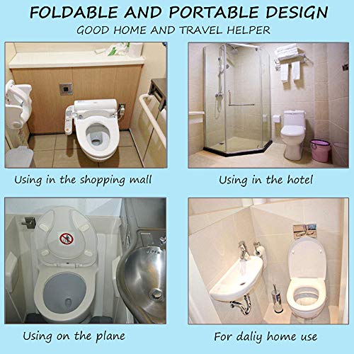 Folding Portable Travel Potty Training Seat for Boys and Girls, Blue Non Pinch Strap,Non Slip with 4 Suction Cups and 6 Silicone Pads,Includes Carry Bag -ManQi