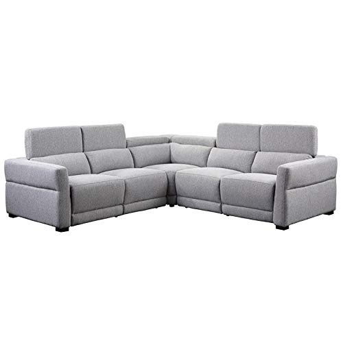 Steve Silver Isla Gray Tweed Fabric Power Reclining Sectional