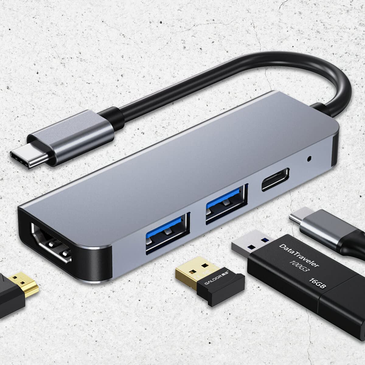 4 in 1 USB 3.0 Hub Type-C Docking Station USB Adapter with USB 2.0 USB 3.0 PD 3.0 Power HDMI for PC Laptop Matebook Huawei XIAOMI MacBook Pro