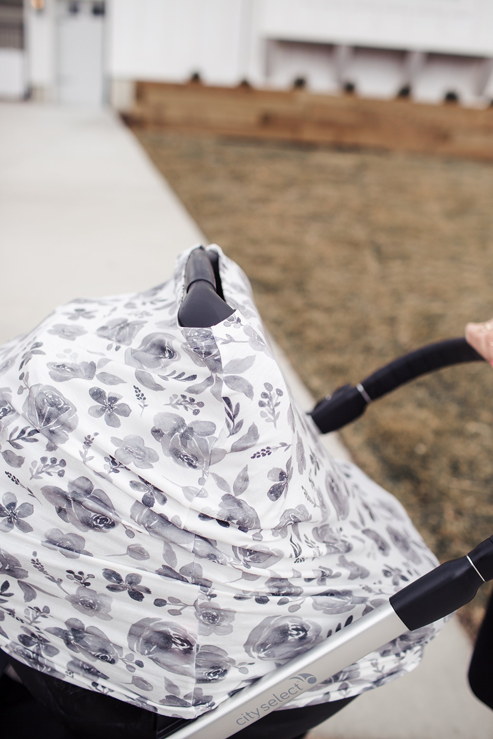 Copper Pearl Multi-Use Cover: Car Seat Covers, Nursing Cover, and Stroller Cover for Sun - Stretchy Fabric, All-Season Use, Stylish Designs, Easy Access for Moms - Rowan