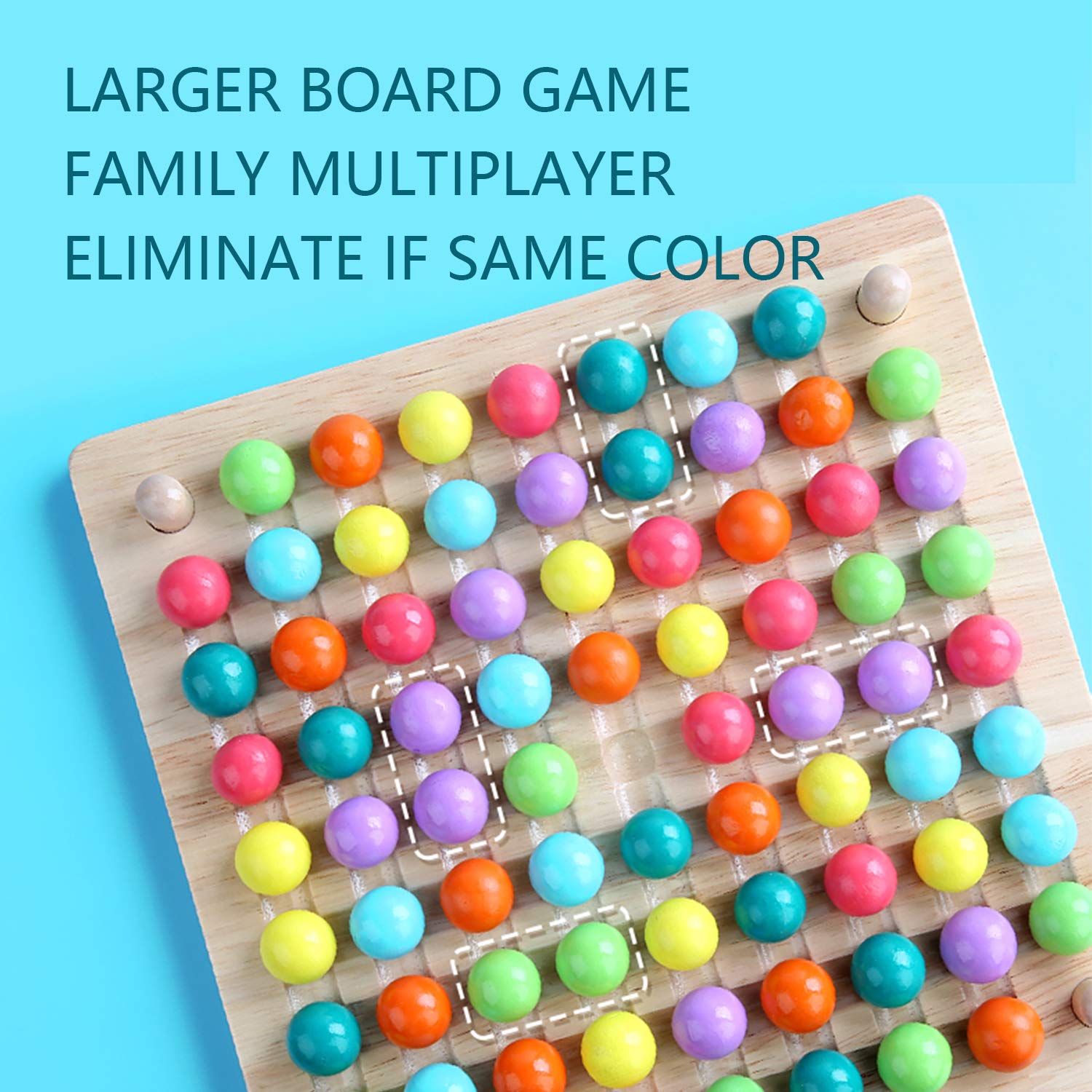 4 in 1 Wooden Board Bead Game,Montessori Rainbow Puzzle Sorting Stacking Toy, Kids Learning Math Games,Great Gift for Girls and Boys
