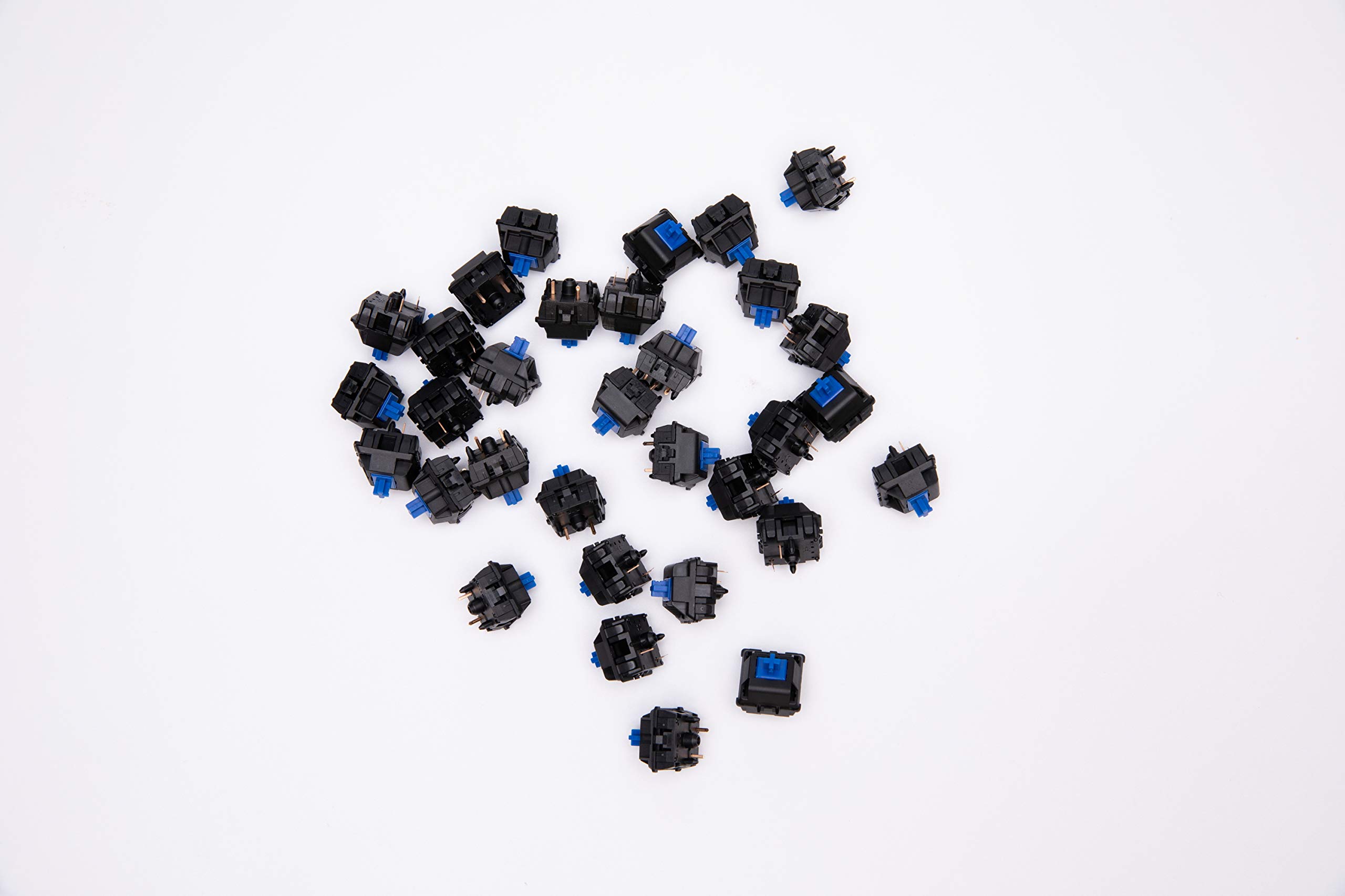 HK Gaming MS-1 Mechanical Key Switches for Mechanical Gaming Keyboards | PCB Mounted | Pre Lubed | 72cN ; Linear (Pro Lake Blue, 90 Pcs)