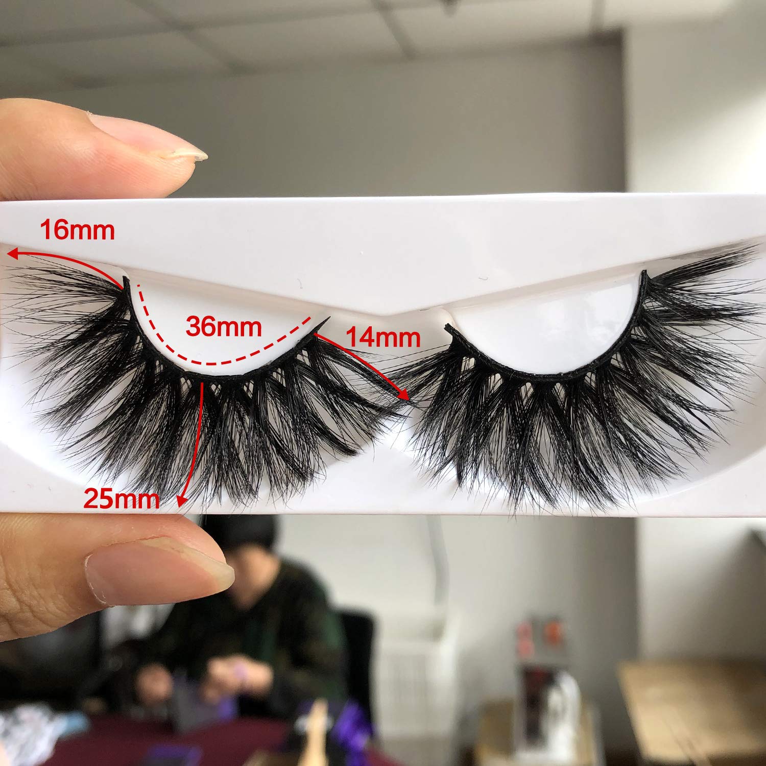 25MM Dramatic Mink Eyelashes 3D Long Handmade Luxurious Soft Volume 12 Pairs Thick Crossed Lashes Pack