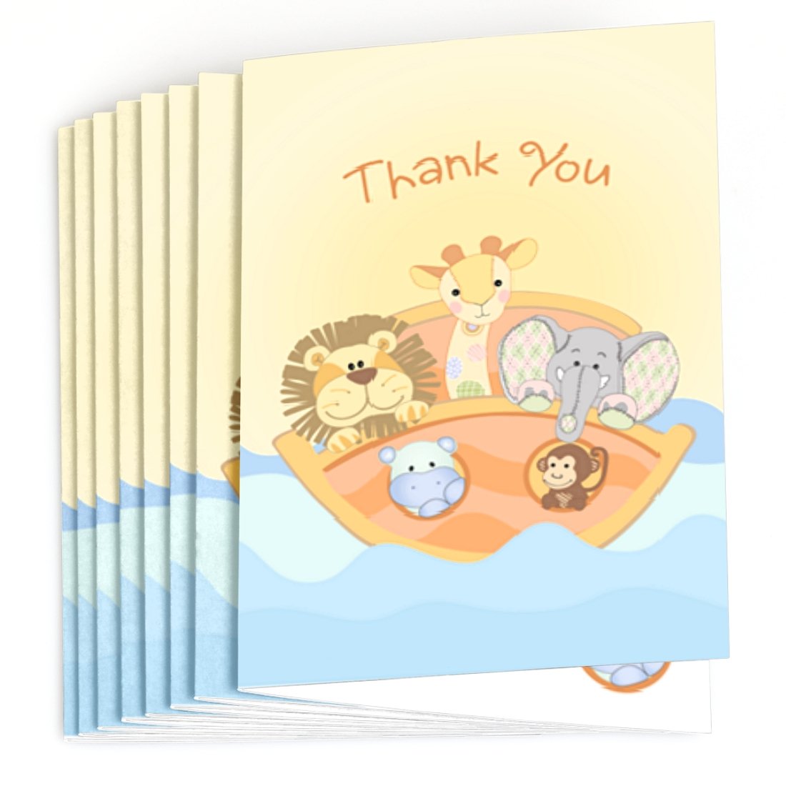 Big Dot of Happiness Noah's Ark - Baby Shower Thank You Cards (8 count)