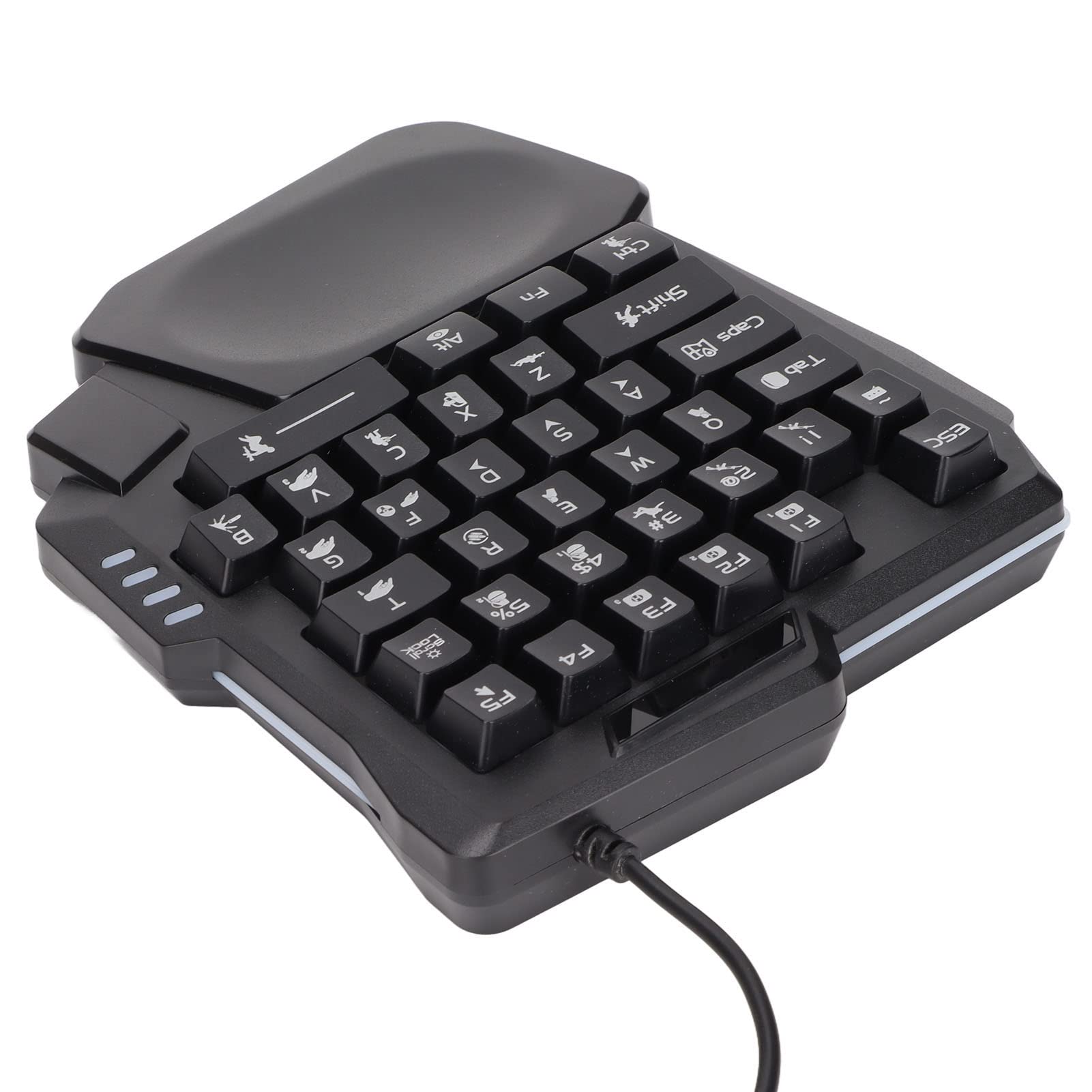 Archuu One-Handed Mechanical Gaming Keyboard,35 Keys Waterproof Professional Gaming Keypad,with 3 Color Backlight, Single Handed Keyboard for Computer Mobile Games