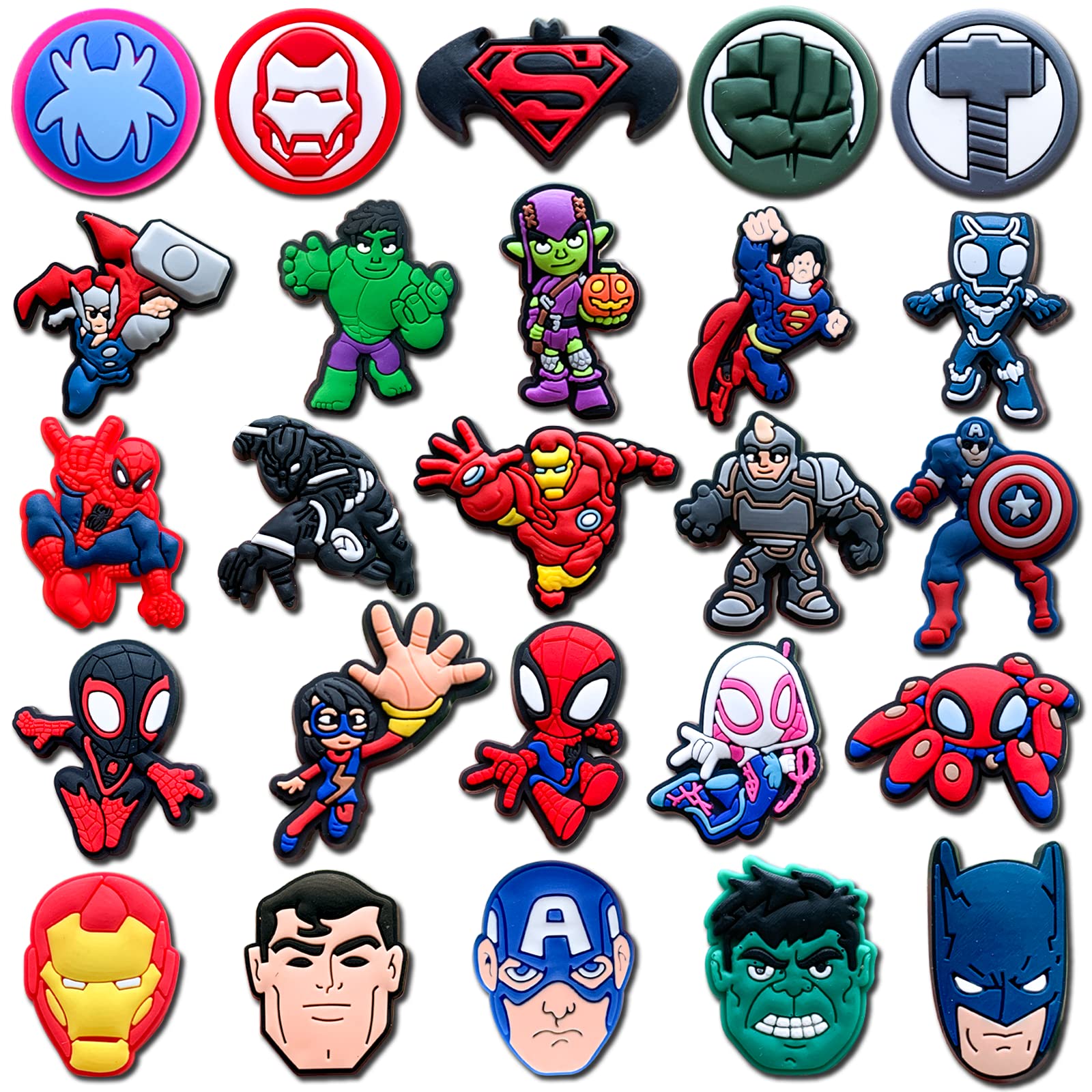 25 40Pcs Hero Charms for Shoe, Superhero Shoe Charms for Clogs Sandals Decoration (25)