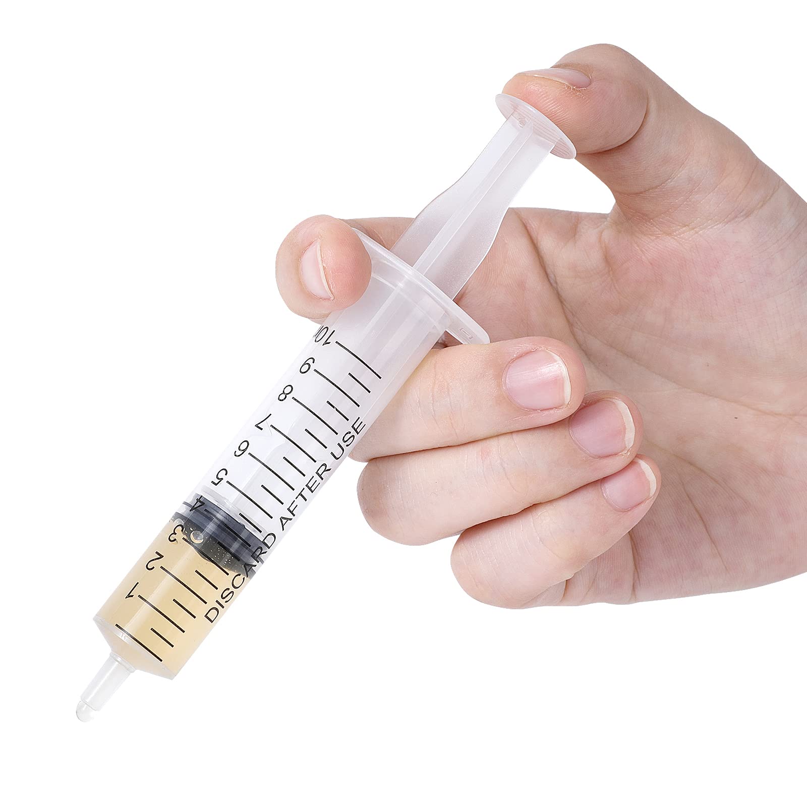 40 Pack 10ml/cc Plastic Syringe Individually Sealed with Measurement for Scientific Labs, Measuring Liquids, Feeding Pets, Refilling, Oil or Glue Applicator