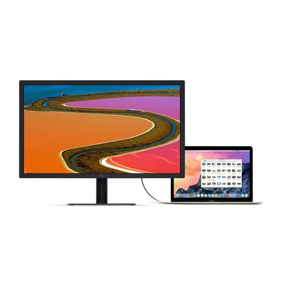 27" LG Ultra HD 5K Ultra Slim USB-C Monitor Widescreen LED IPS LCD w/ Webcam - Black - 27MD5KA-B (Renewed)