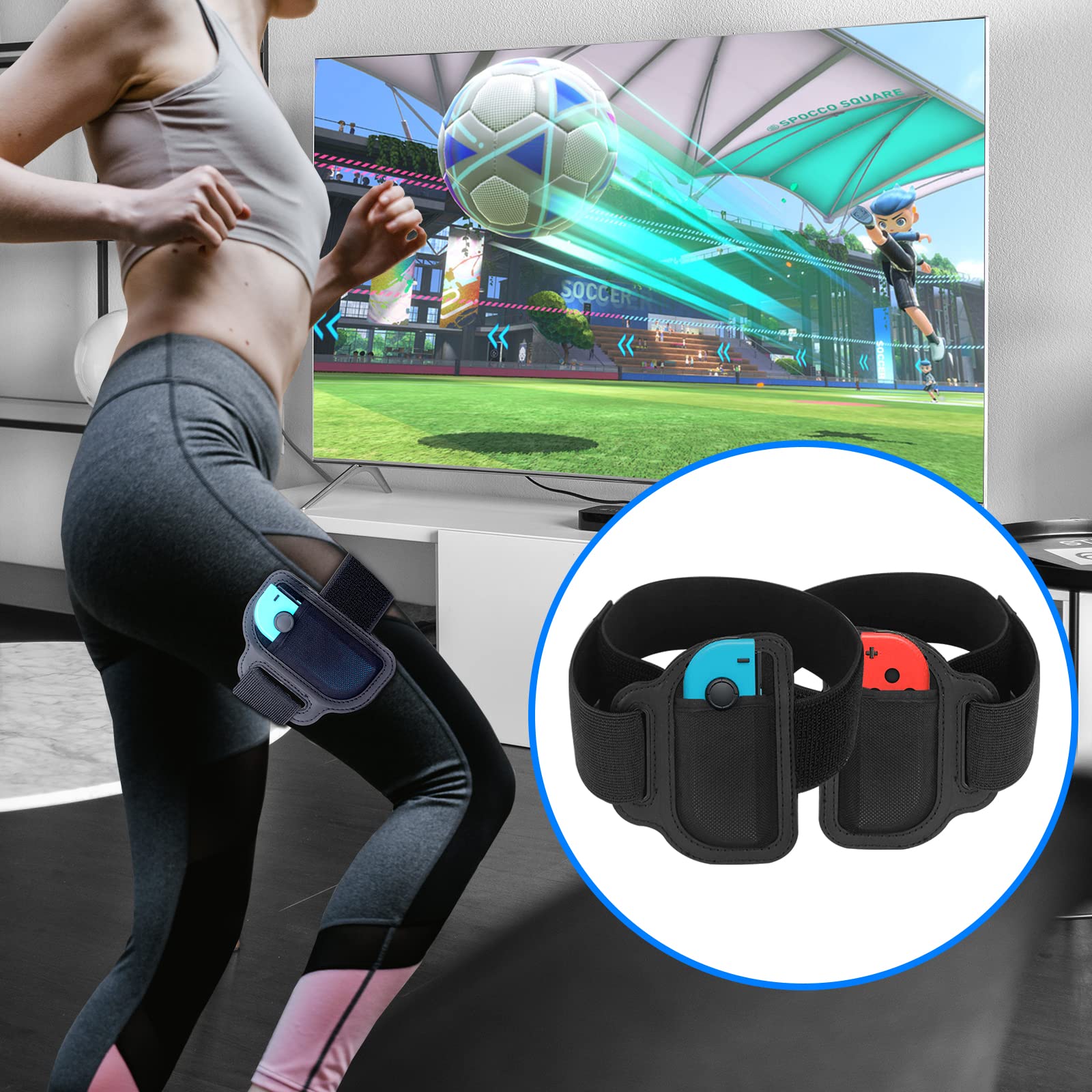 2022 Switch Sports Accessories Bundle - EJGAEM 9 in 1 Accessories Kit for Nintendo Switch & OLED : Golf Culb for Mario Golf Super Rush,JoyCon Strap,Sword,Comfort Leg Strap and Tennis Rackets
