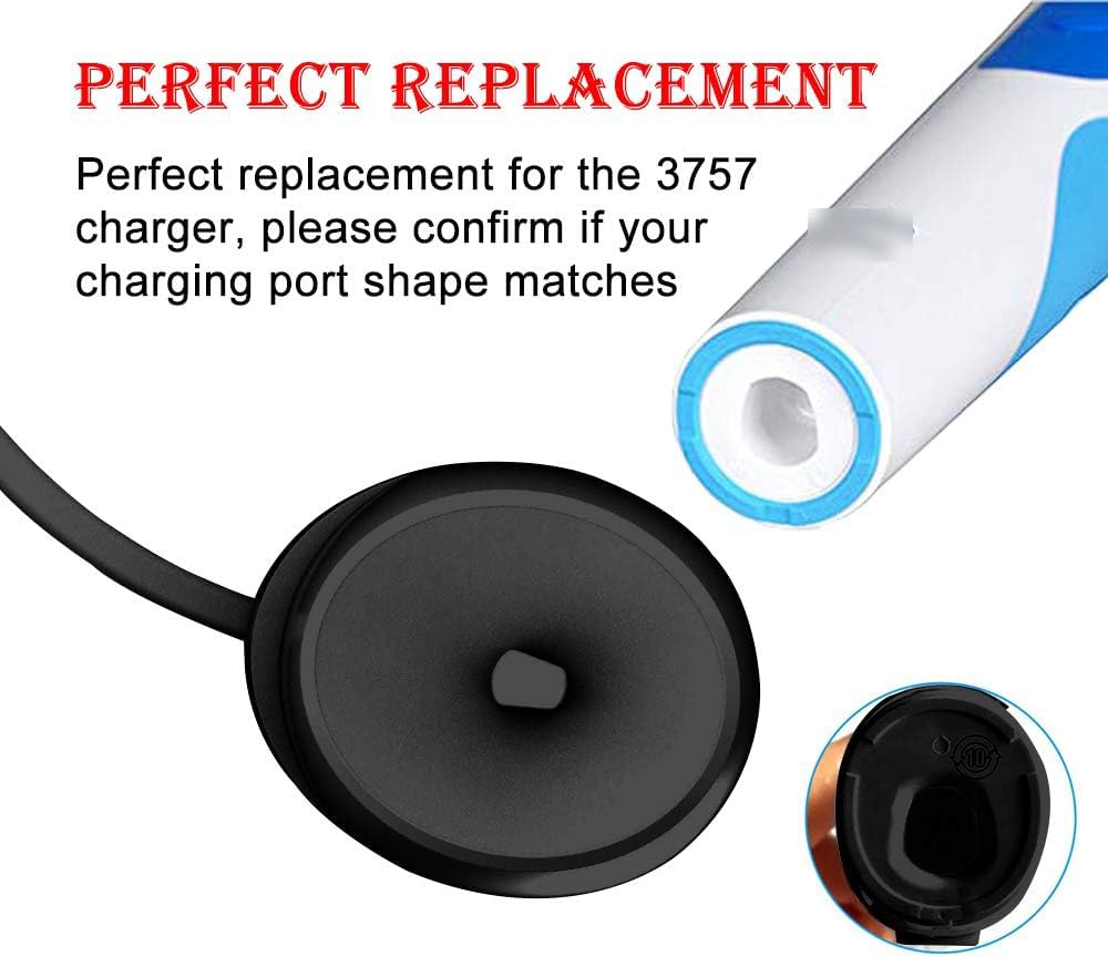 MEROM Replacement Braun Oral-B Electric Toothbrushe Charger Model 3757 for Oral B Genuine Pro SmartSeries and Most Toothbrushes, Waterproof Inductive Charging Base Power Adapter Cable