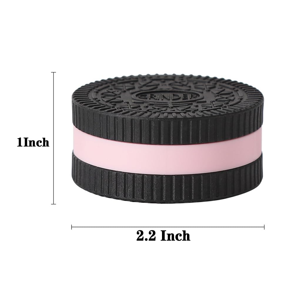2.2 Inch Spice Grinder, Cute Cookie Shaped Design Portable Grinder for Herb (Black) (Middle Random Color)