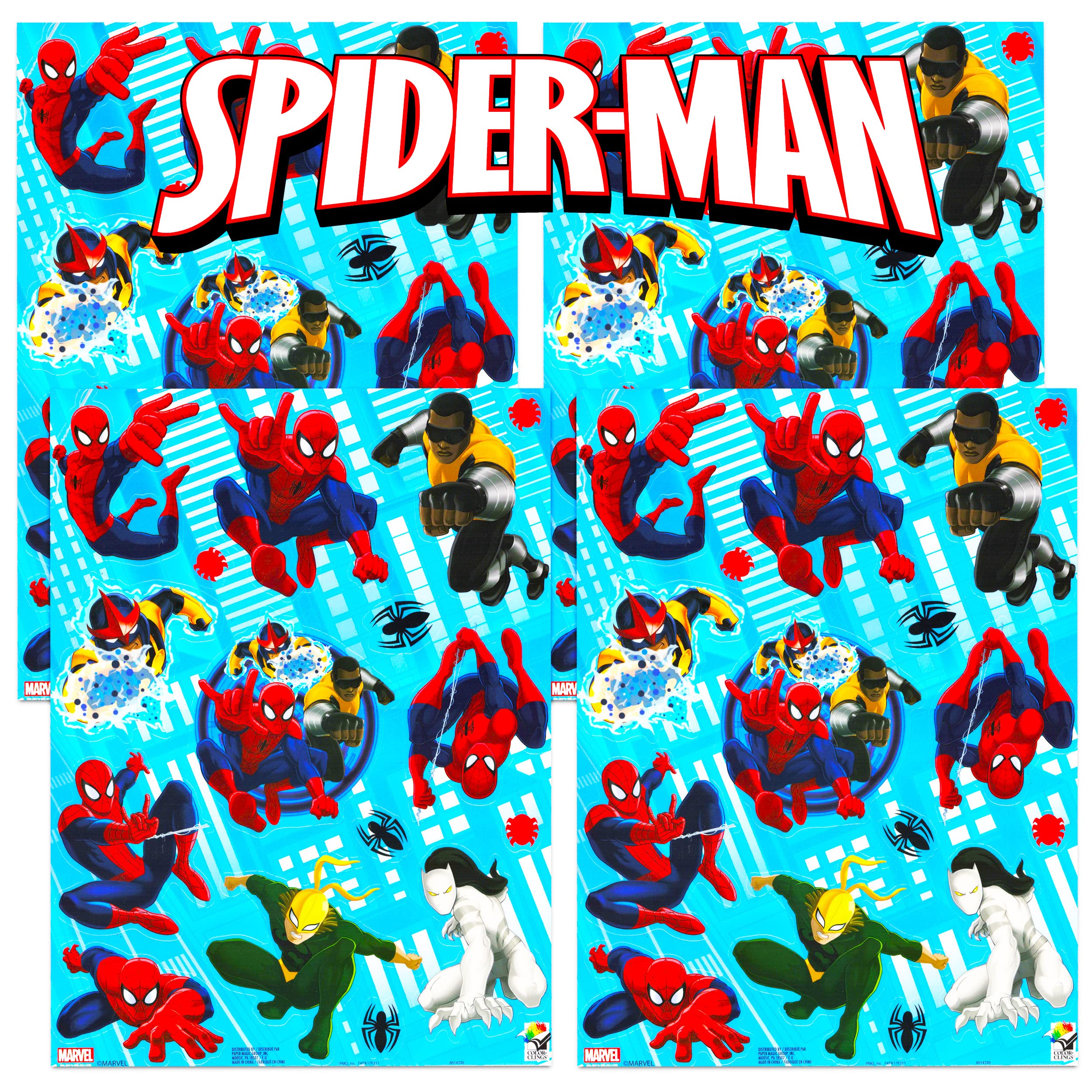 Marvel Spiderman Window Clings Party Decorations Bundle - 64 Marvel Spiderman Window Decals Stickers Decorations (Room Decor Pack)