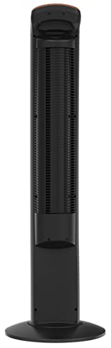 Lasko Wind Curve Electric Oscillating Tower Fan with Bluetooth Technology for Indoor, Bedroom and Home Office Use, 42", Woodgrain T42905