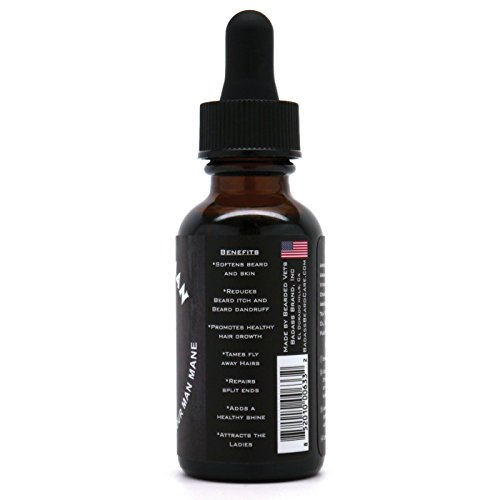 Badass Beard Care Oil For Men - The Royal Knight Scent, 1 oz - All Natural Ingredients, Keeps Beard and Mustache Full, Soft and Healthy