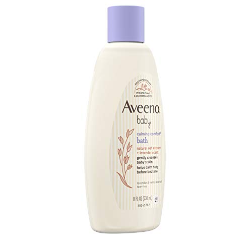 Aveeno Baby Calming Comfort Bath & Wash with Relaxing Lavender & Vanilla Scents & Natural Oat Extract, Hypoallergenic & Tear-Free Formula, Paraben-, Phthalate- & Soap-Free, 8 fl. Oz