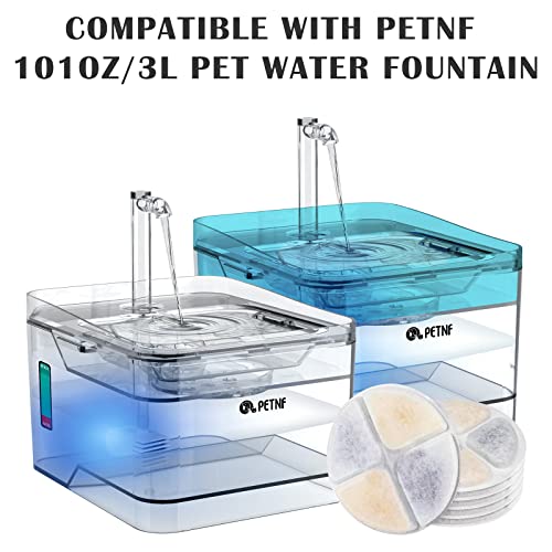 PETNF Replacement Pump for Cat Water Fountain with LED Light, Compatible 3L/101OZ Transparency Pet Water Fountain, Ultra Quiet Long Lifespan Cat Pet Water Pump with Adjustable 3 Kind of Water Flow